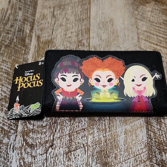 Disney | Bags | Disney Hocus Pocus Wallet Black With Colorful ...